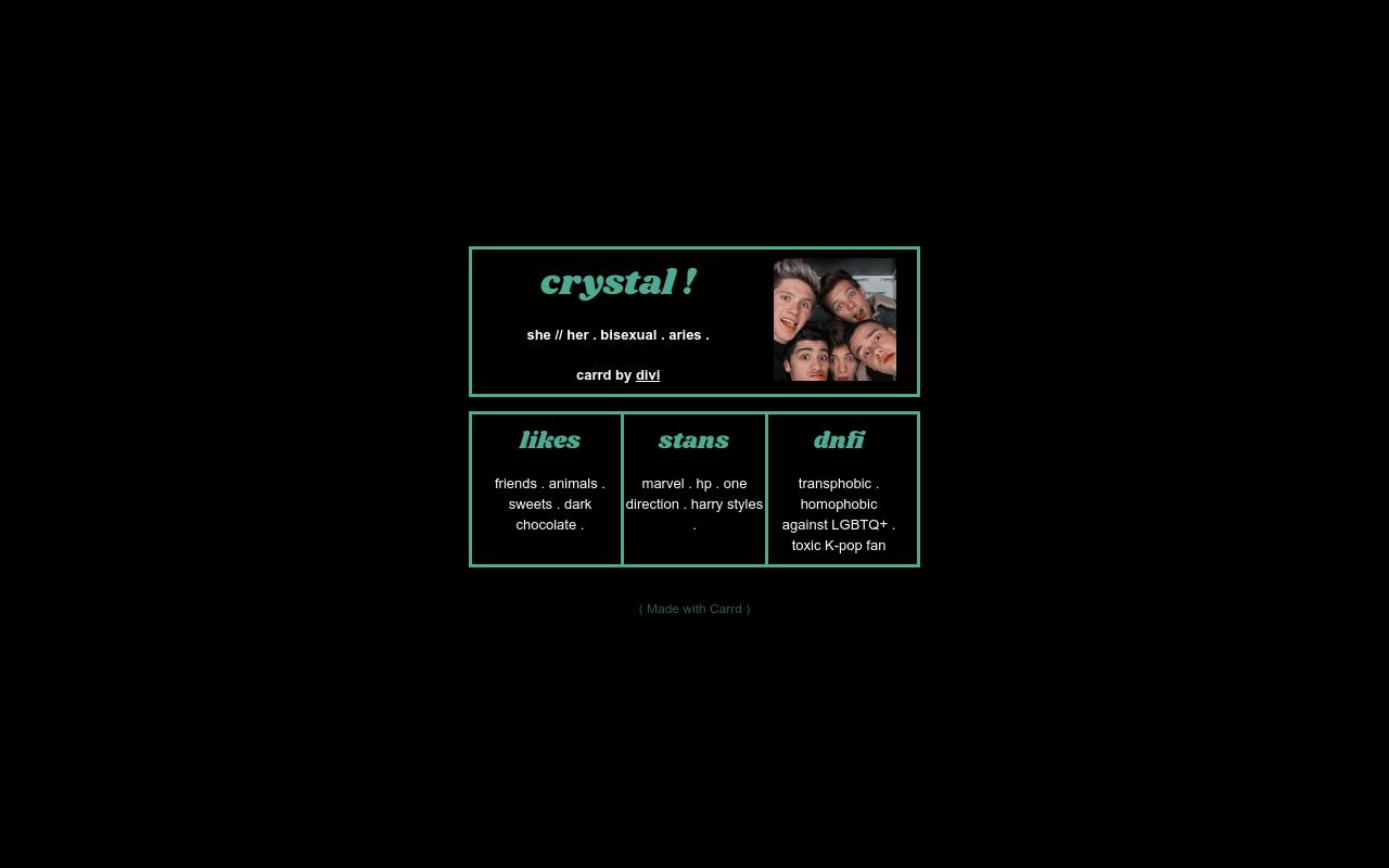 crystal's carrd